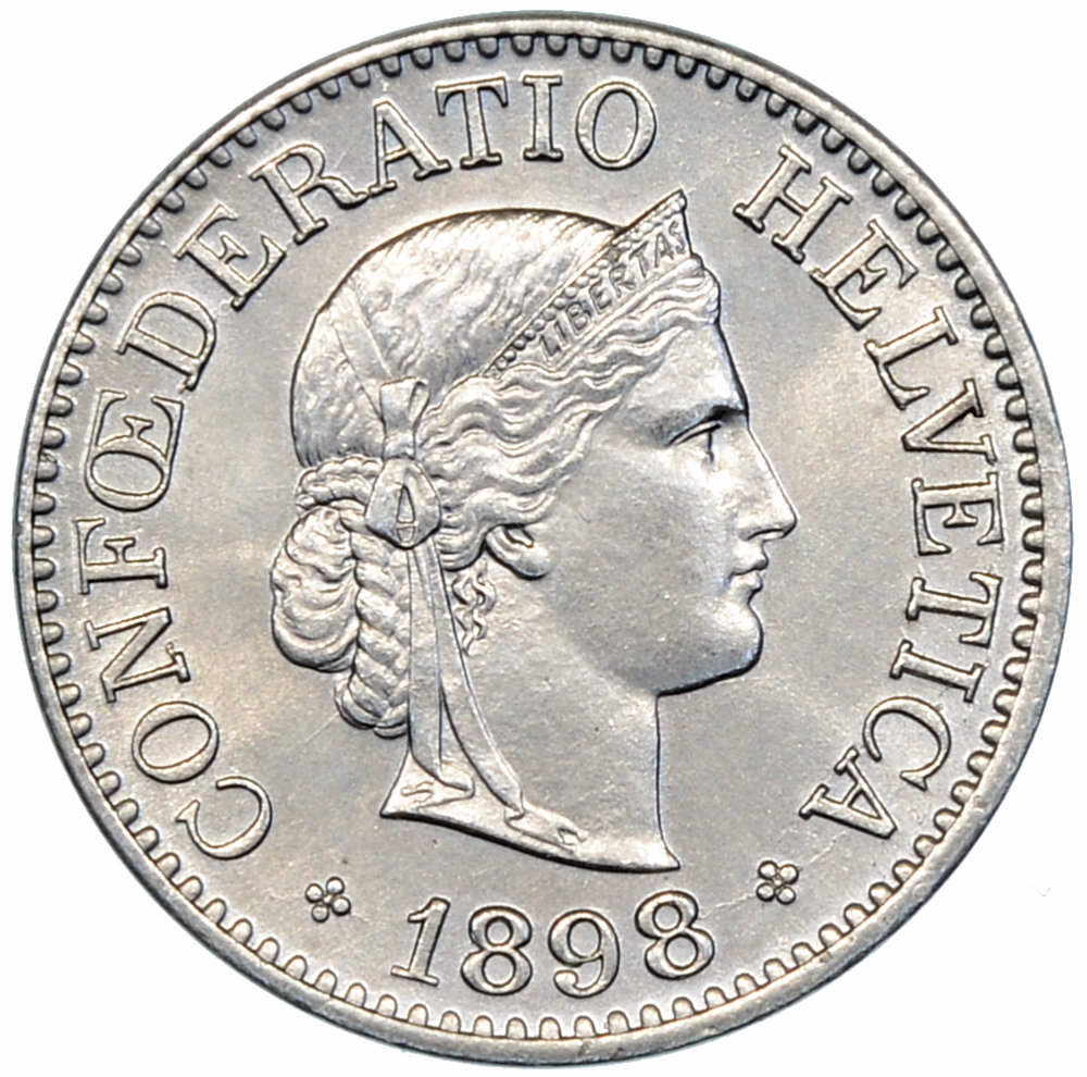 10 Rappen, 1898, Stempelglanz, | Marcel Häberling Numismatik