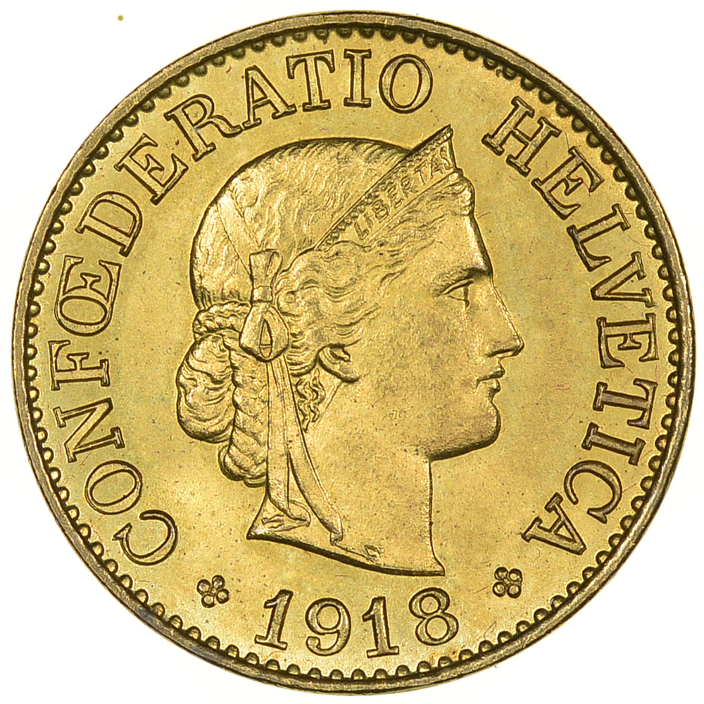 10 Rappen, 1918, Stempelglanz | Marcel Häberling Numismatik