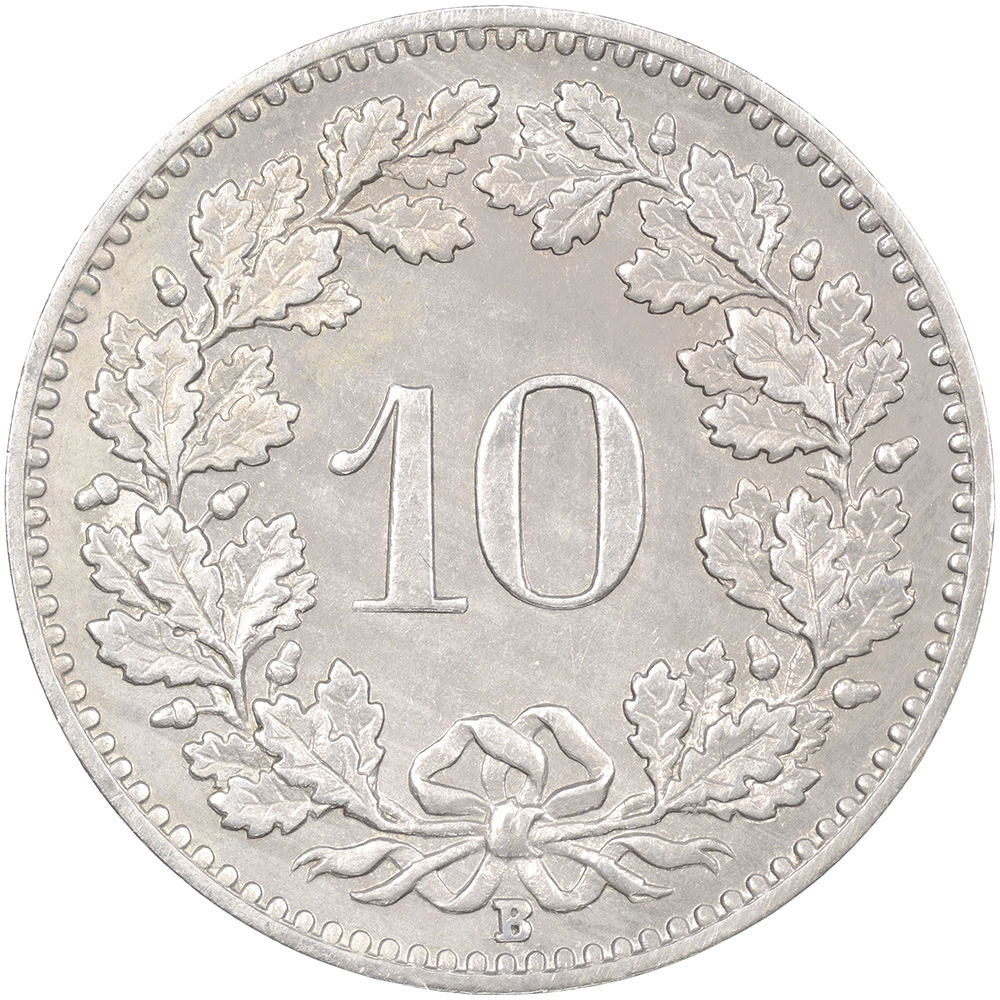 10 Rappen, 1919, unzirkuliert | Marcel Häberling Numismatik