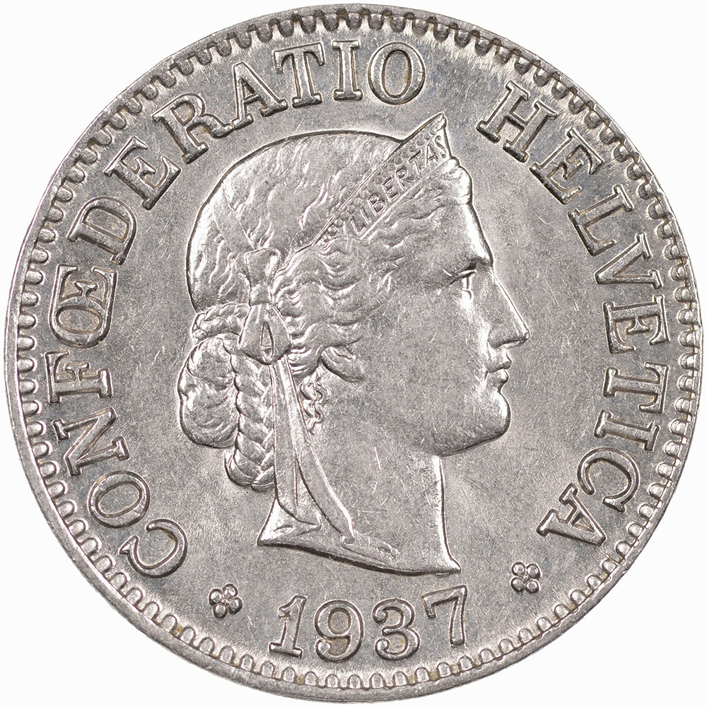 10 Rappen, 1937, unzirkuliert | Marcel Häberling Numismatik