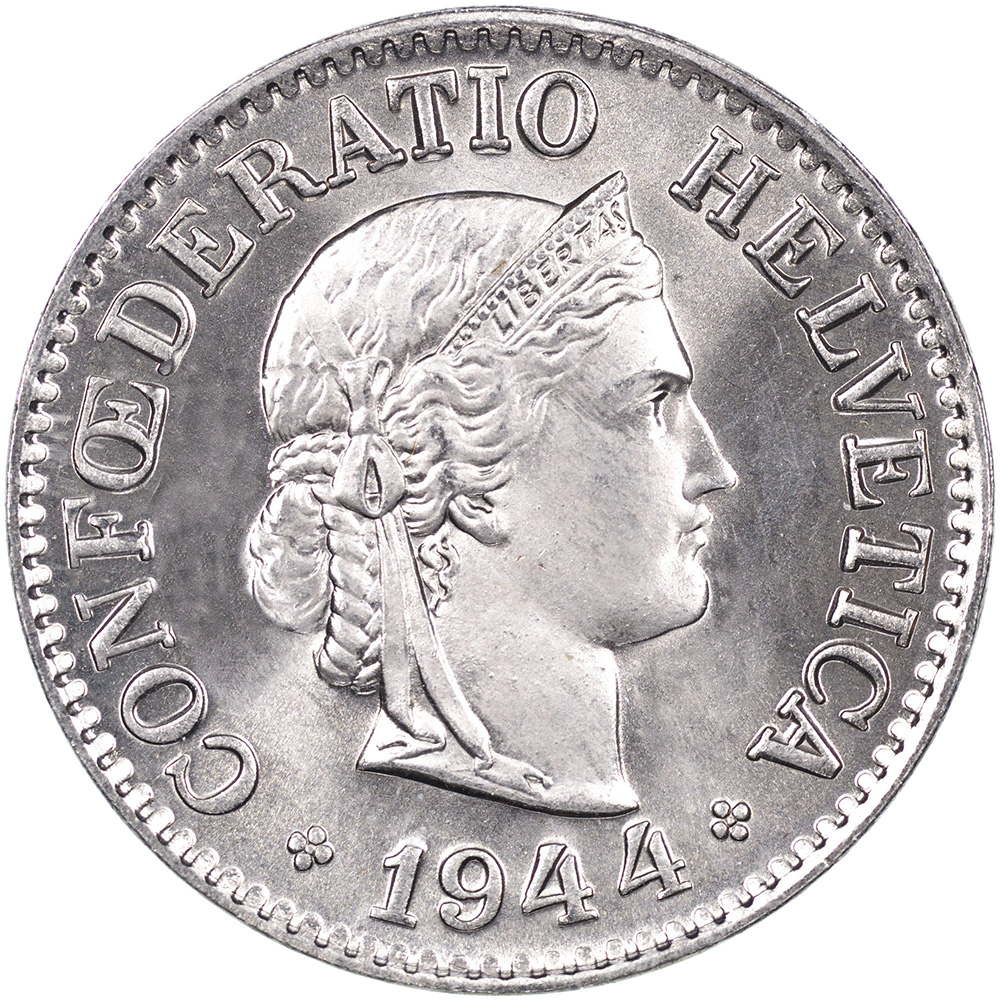 10 Rappen, 1944, Stempelglanz | Marcel Häberling Numismatik