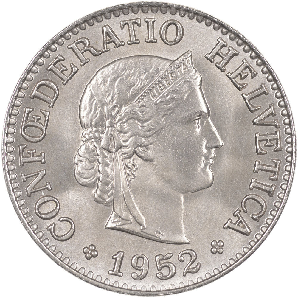 10 Rappen, 1952, Stempelglanz | Marcel Häberling Numismatik