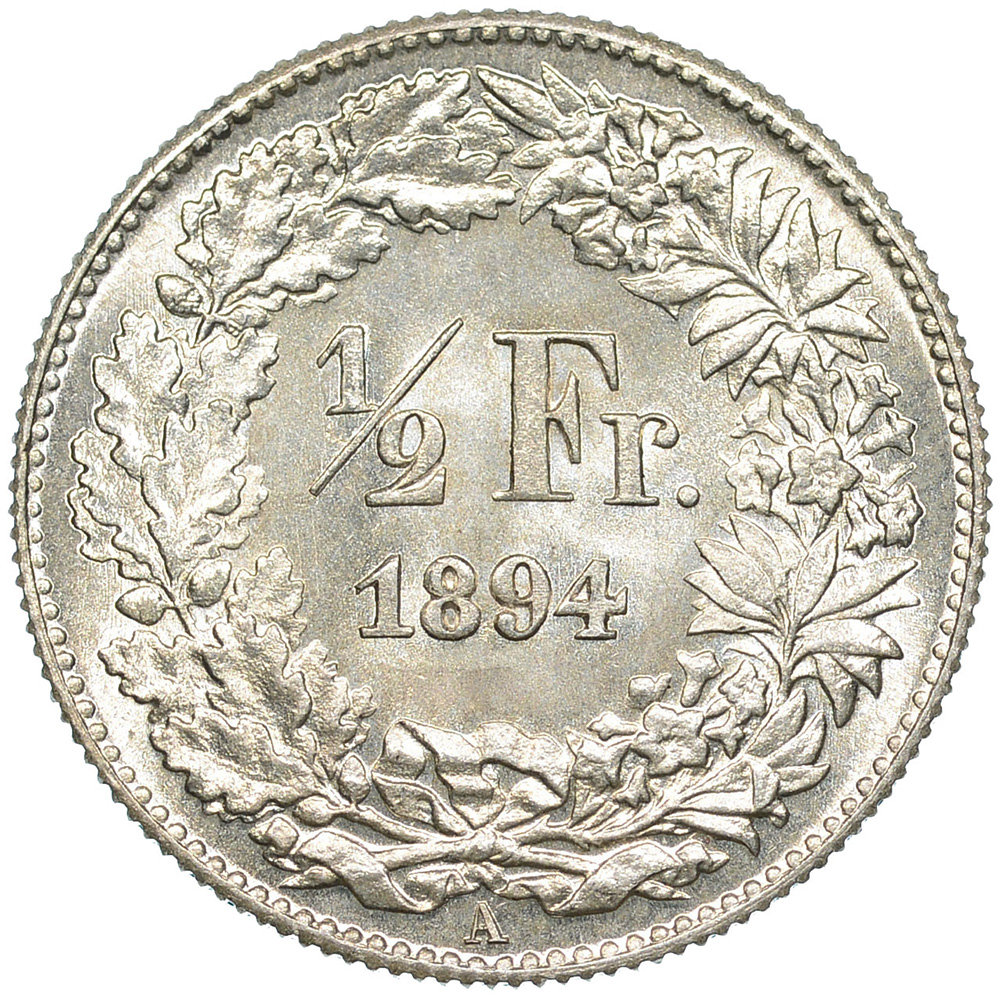 50 Rappen, 1894, Stempelglanz | Marcel Häberling Numismatik