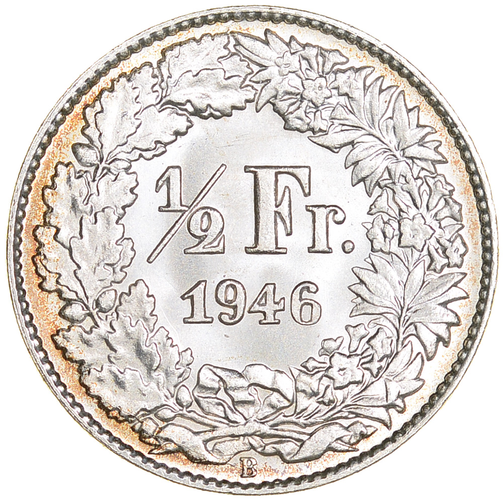 50 Rappen, 1946, Stempelglanz | Marcel Häberling Numismatik