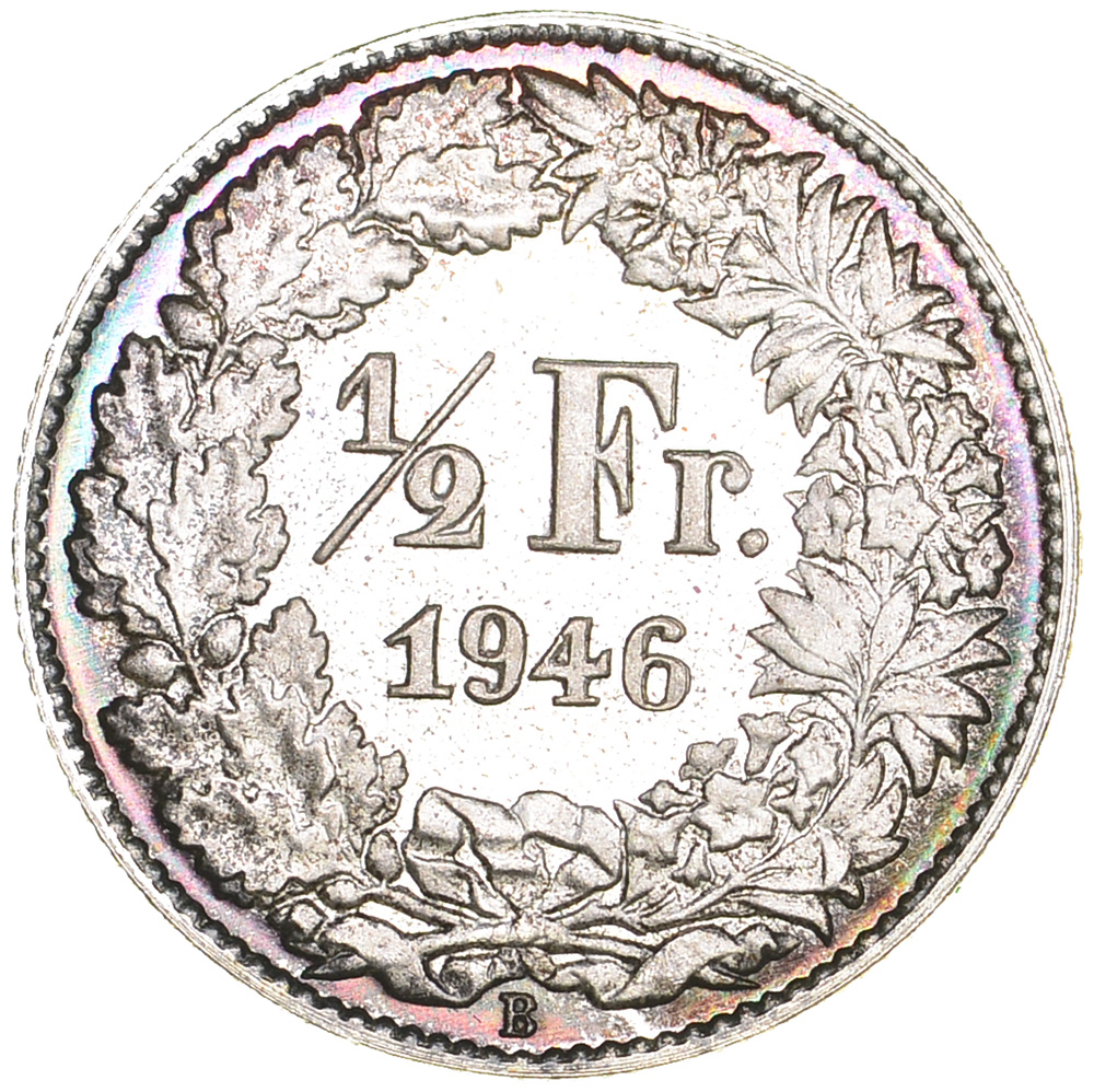 50 Rappen, 1946, Erstabschlag | Marcel Häberling Numismatik