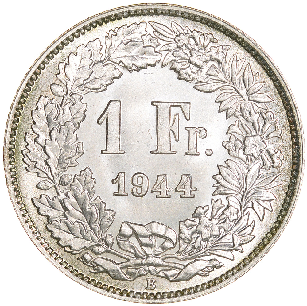 1 Franken, 1944, Stempelglanz | Marcel Häberling Numismatik